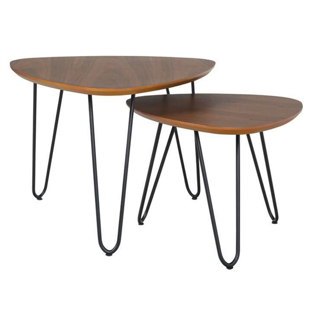 Nesting Table, Black & Brown Nesting Table, Nesting Table with Metal L – Furnisco