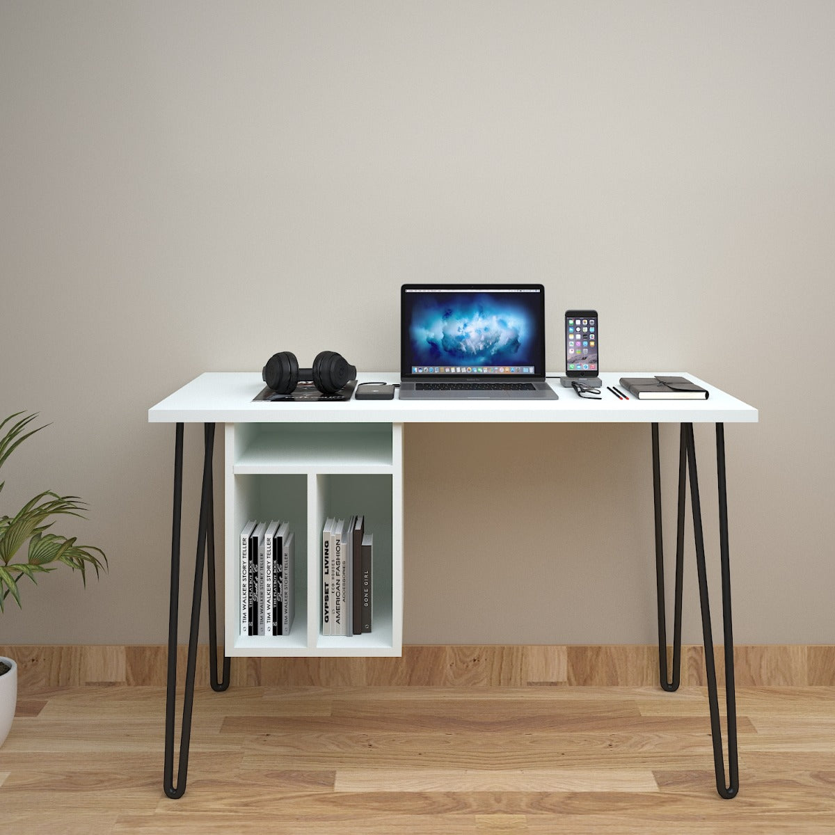 Study Table, Grey Study Table, Study Table Open Shelf, Study Table wit ...