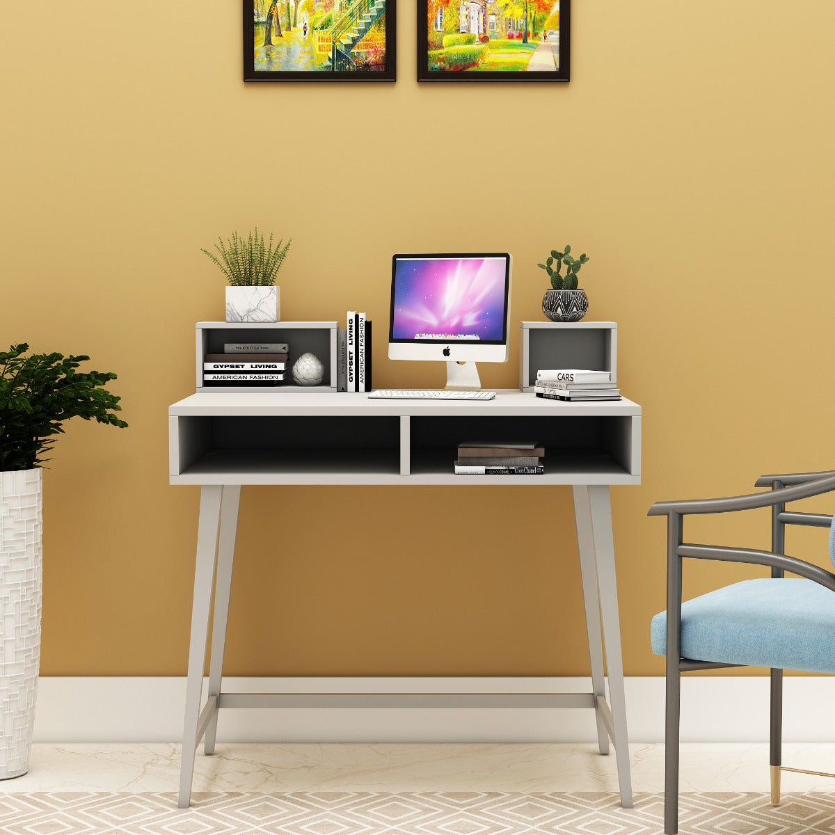 Study Table, Grey Study Table, Study Table with Open Shelf, Study Table ...