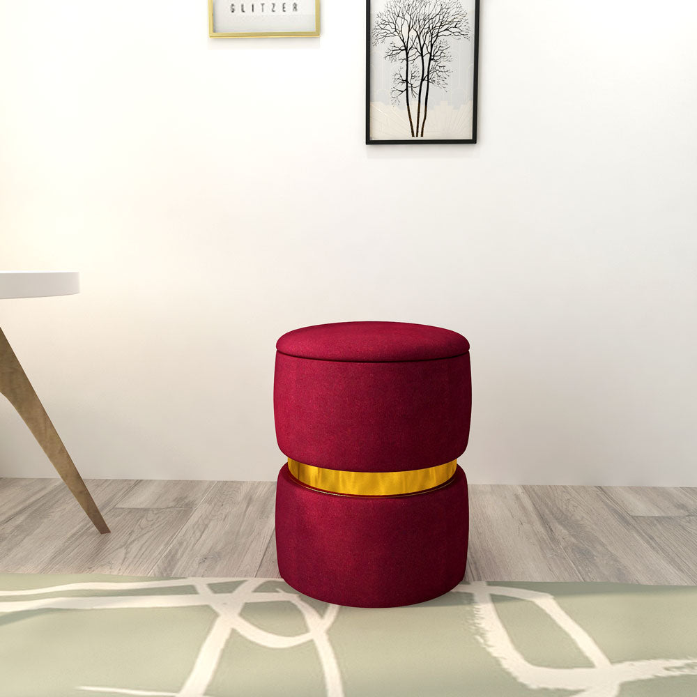 Ottomans, Ottomans in Red & Golden Color, Ottomans - EL6060 – Furnisco