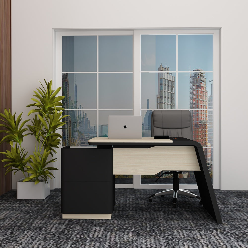 Office Table, MD Table,Office Table in Black & Light Brown Color, Offi ...